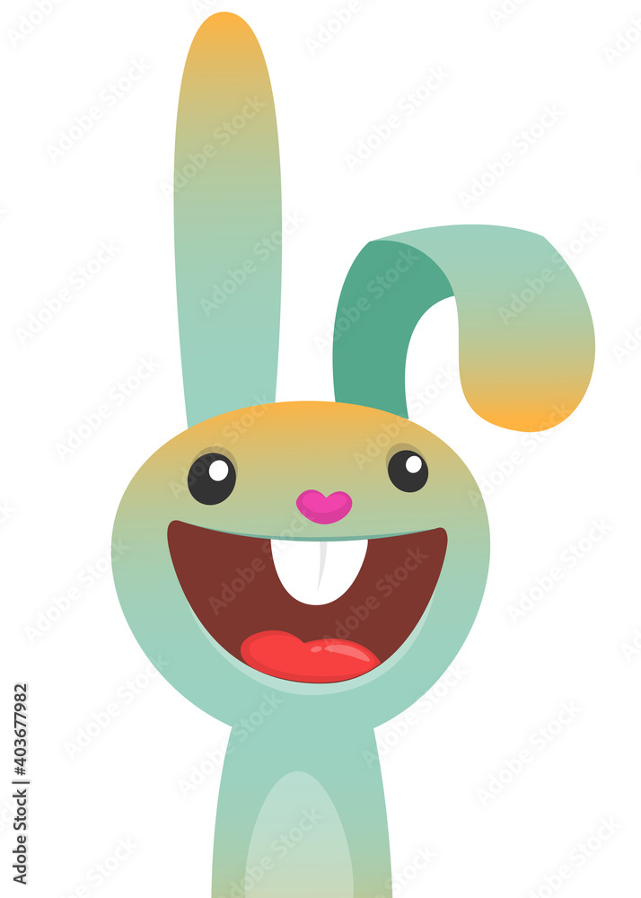 Cartoon Bunny Rabbit Character. Vector illustration. Isolated Stock ...