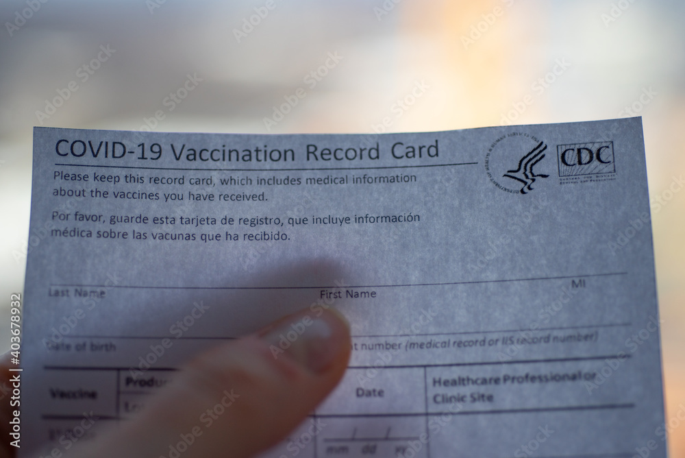 Washington, Dc, USA - December, 23,2020: Covid-19 Vaccination Record ...