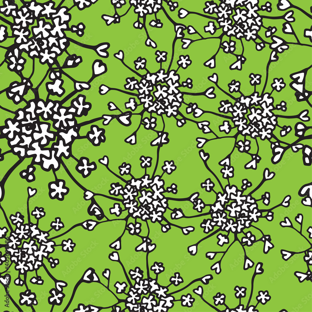 Seamless pattern of wild flowers.Elegant stylish graphics. The dense ...