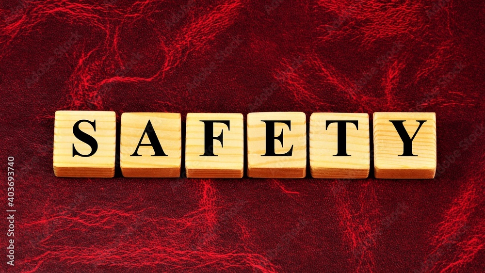Safety. Text label, the word on the dice. The concept of personal data ...