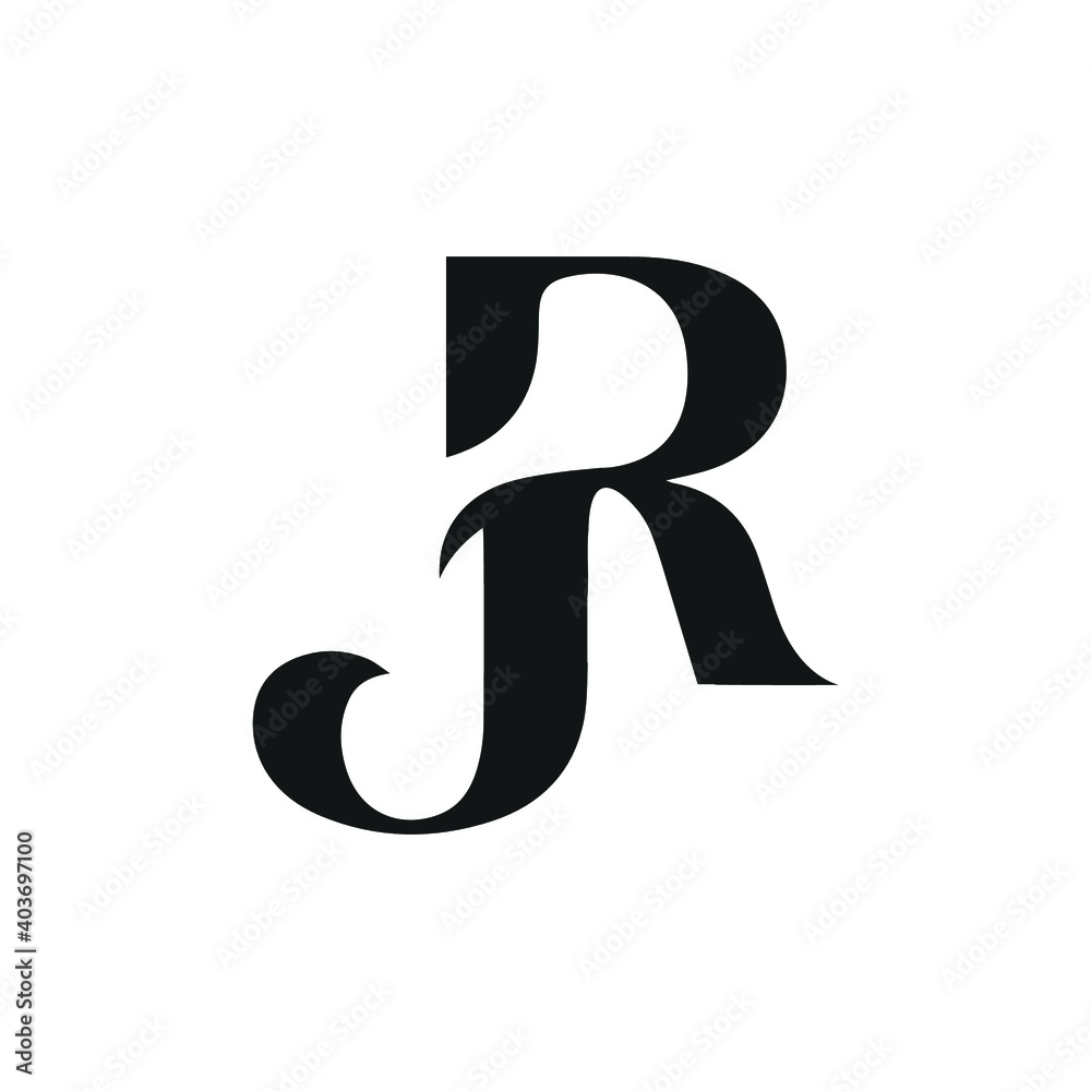 Creative abstract letter rj logo design. Linked letter jr logo design ...