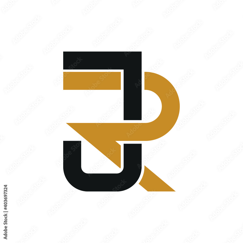 Creative abstract letter rj logo design. Linked letter jr logo design ...