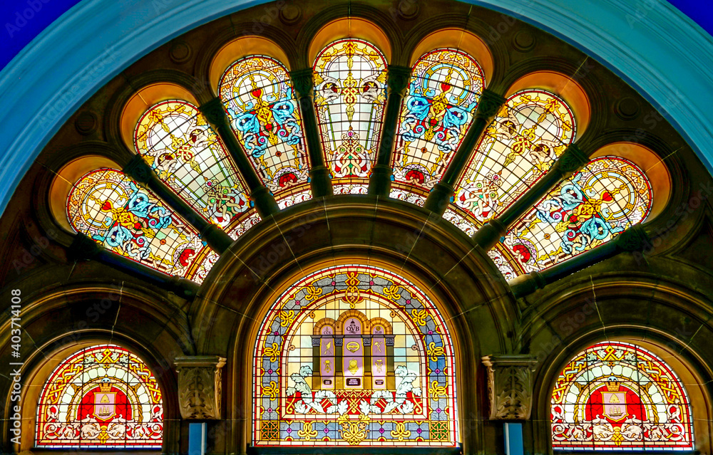 Poster Australia, Sydney, Queen Victorias buiding, restored window ...