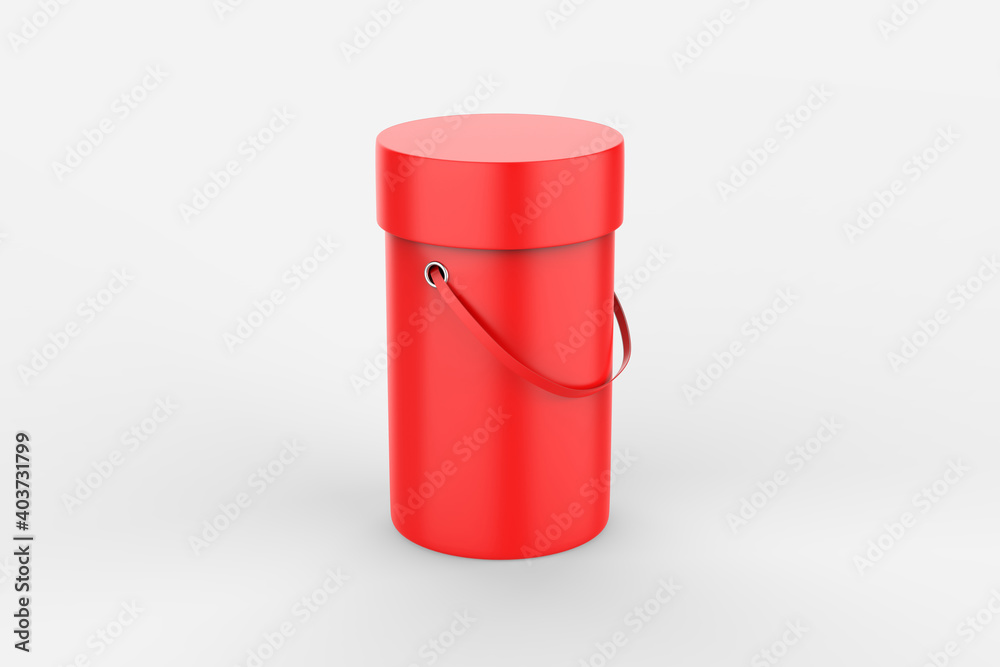 Round Cardboard Box Mockup isolated on white background. 3d ...