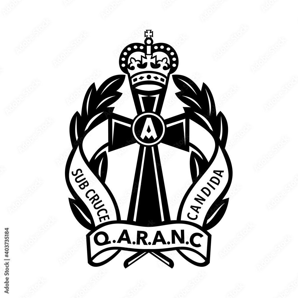 Queen Alexandra's Royal Army Nursing Corps or QARANC Badge Retro Black ...