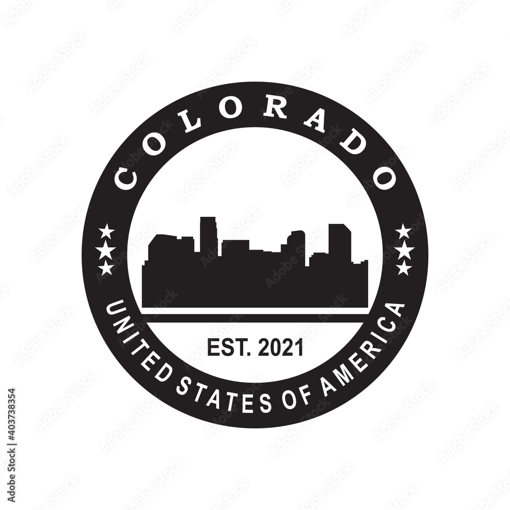 colorado skyline silhouette vector logo Stock Vector | Adobe Stock
