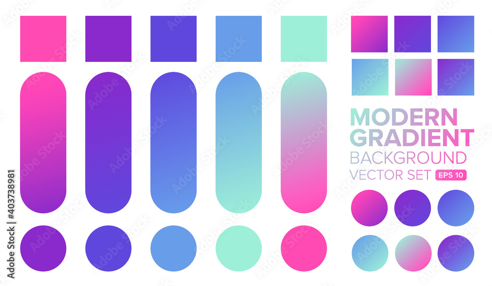 Vector Gradient Background. Set of gradient vector eps file. UX UI ...