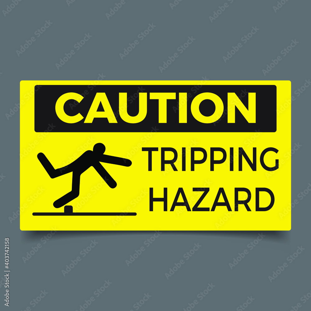 Beware uneven floor sign. Caution sign: Tripping hazard. Eps10 vector ...
