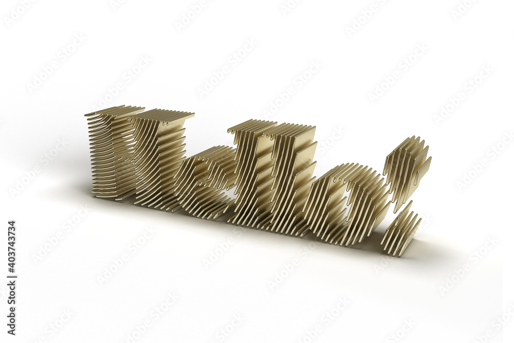 3D Render Gold Hello typography design for greeting cards and poster ...