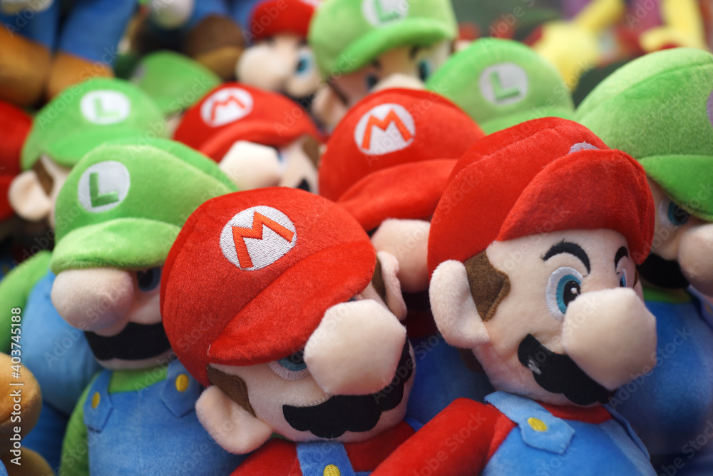 Super mario Arcade crane vending machine at Ximending mall game centre ...