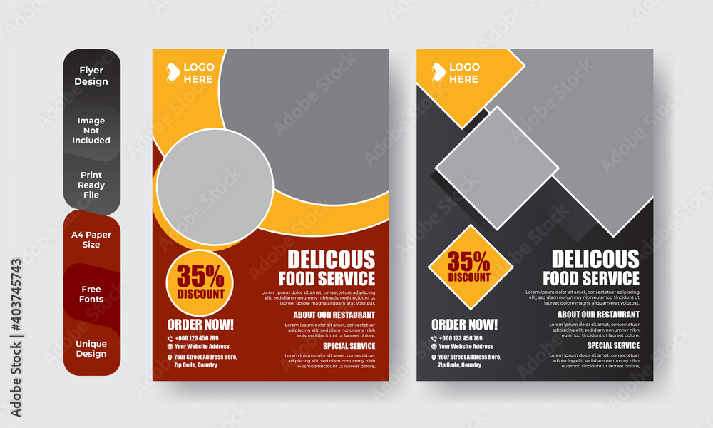 Set of restaurant menu and flyer design templates modern with colorful ...