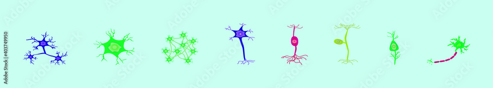 set of neuron cartoon icon design template with various models. vector ...