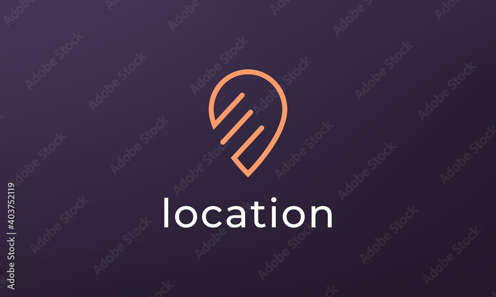 Simple pin position logo. abstract destination location icon, route ...