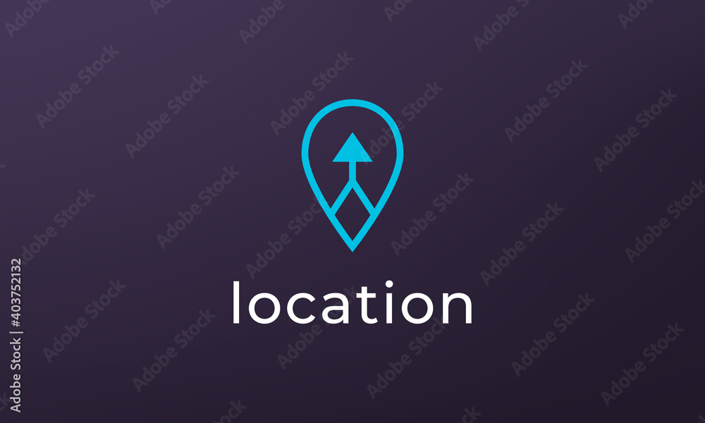Simple pin position logo. abstract destination location icon, route ...