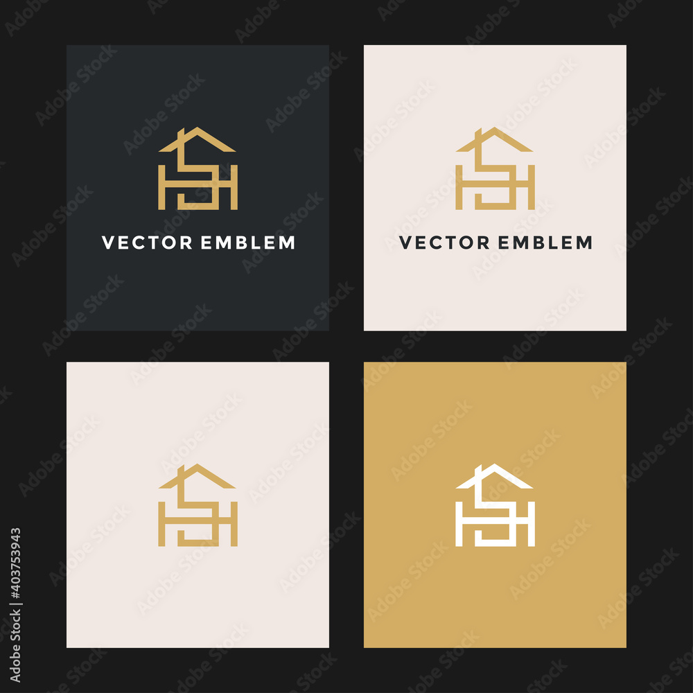 letter sh home logo vector design template Stock Vector | Adobe Stock