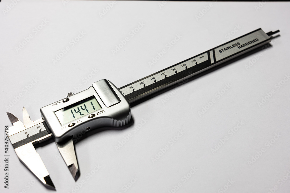 Foto de High precision measurement tools in a mechanics plant, caliper ...