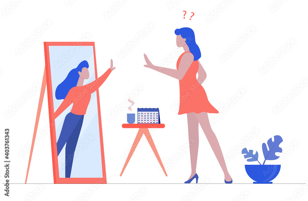 Identity confusion. Dissociative disorder. Mental health care concept ...