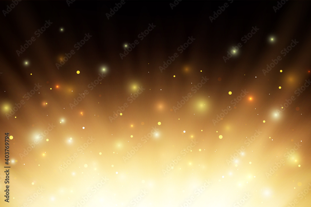 Abstract glowing burning fire light rays with sparcs and particles over ...