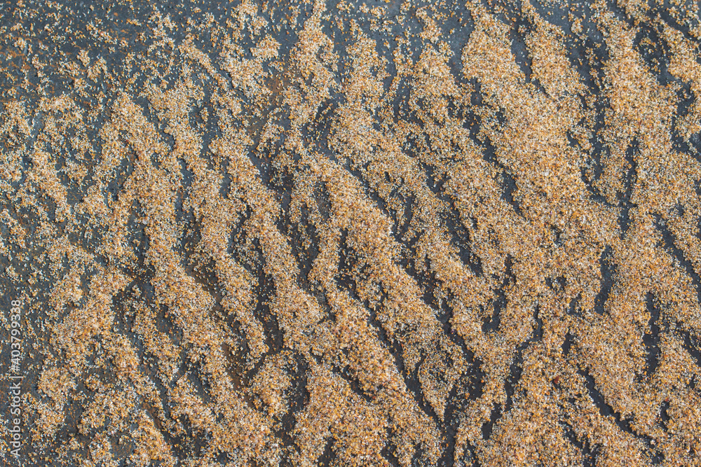 Extreme macro close up of fine beach sand surface pattern in the summer ...