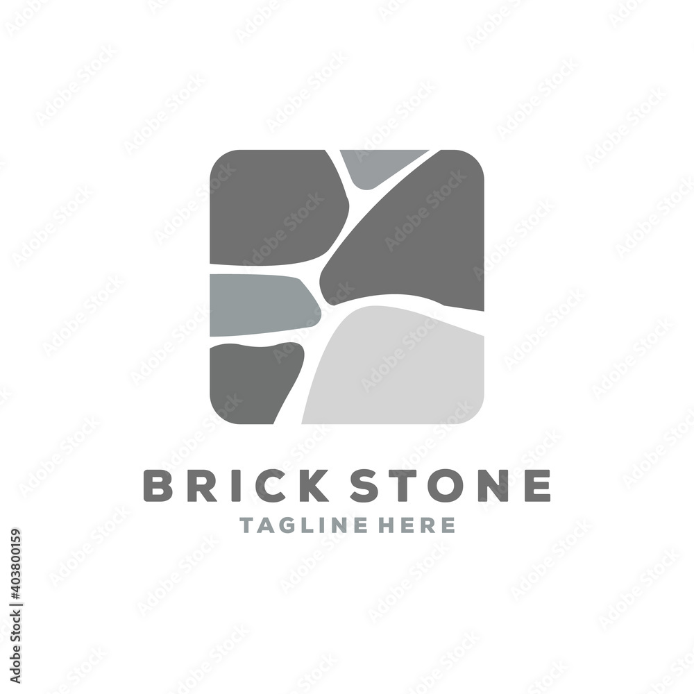 brick stone logo vector icon illustration design Stock Vector | Adobe Stock