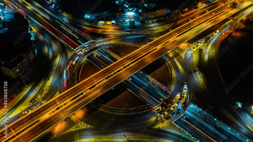 Time lapse expressway top view, Circl Road traffic an important ...