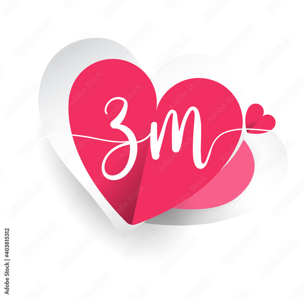 initial logo letter ZM with heart shape red colored, logo design for ...