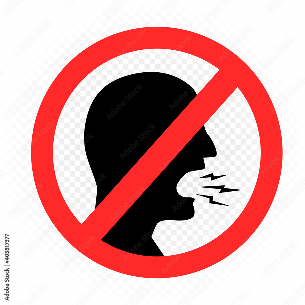 no shout prohibition sign symbol Stock Vector | Adobe Stock
