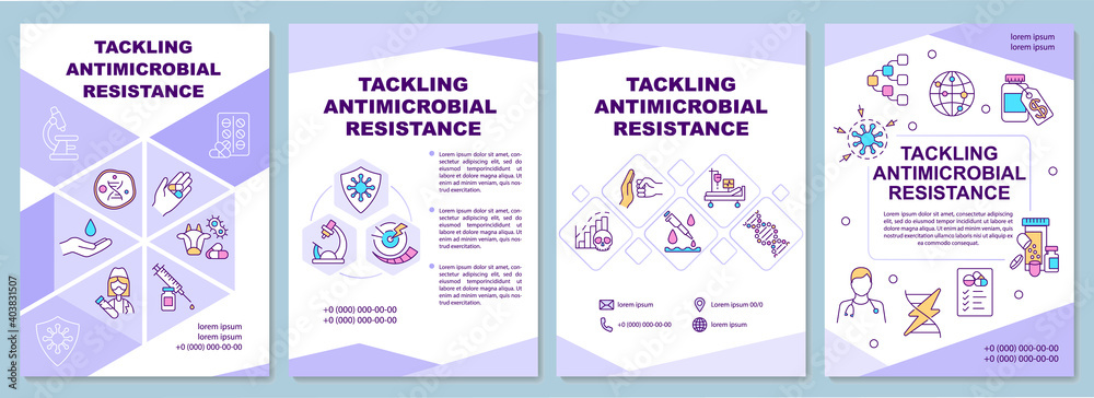 Plakat Tackling antimicrobial resistance brochure template. Infection ...