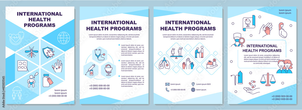 Health programs brochure template. Improving health-related systems ...