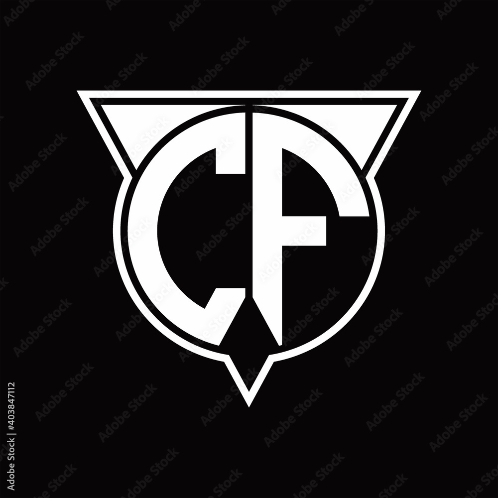 CF Logo monogram with circle shape and half triangle rounded Stock ...