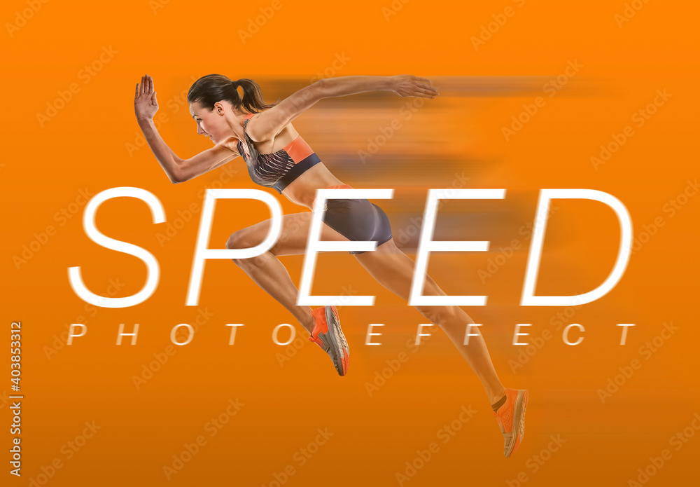 Speed Photo Effect Mockup Stock Template | Adobe Stock