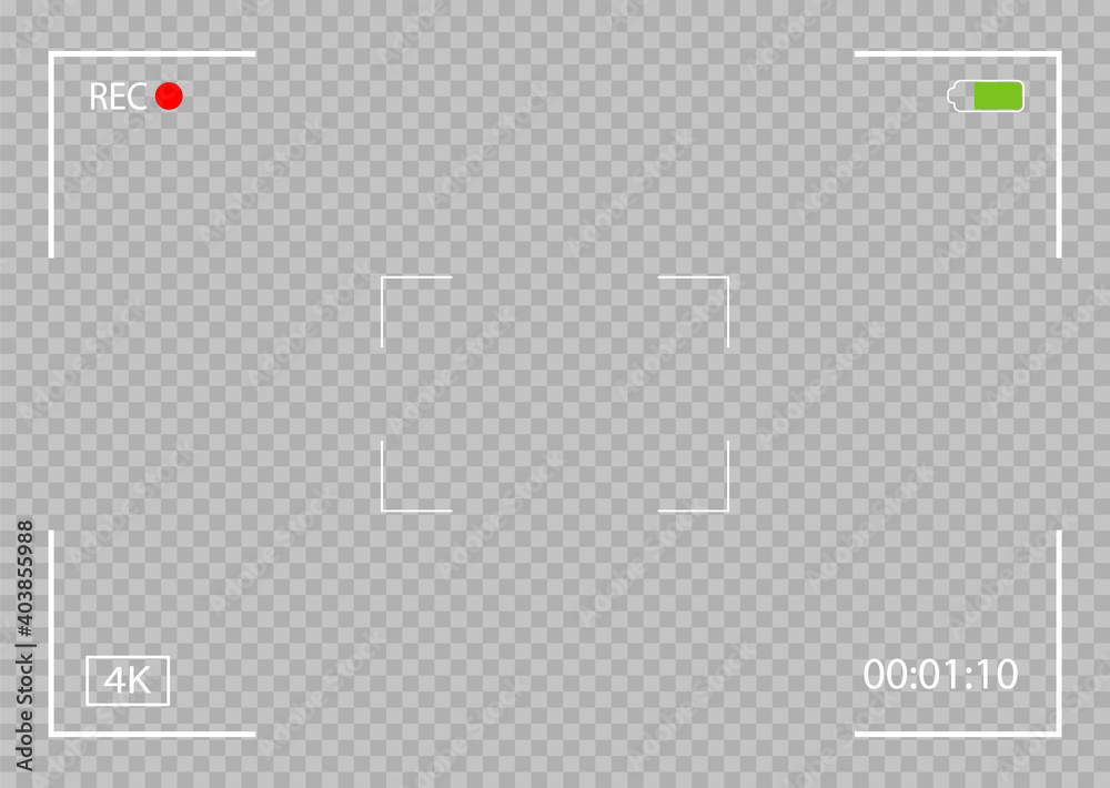 Camera frame viewfinder. Video recording screen. Photo camera ...