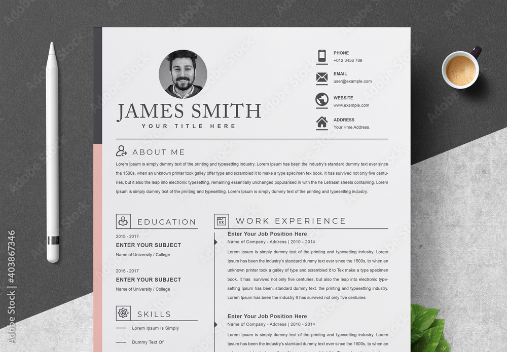 Creative Resume Layout Templates Stock Template | Adobe Stock