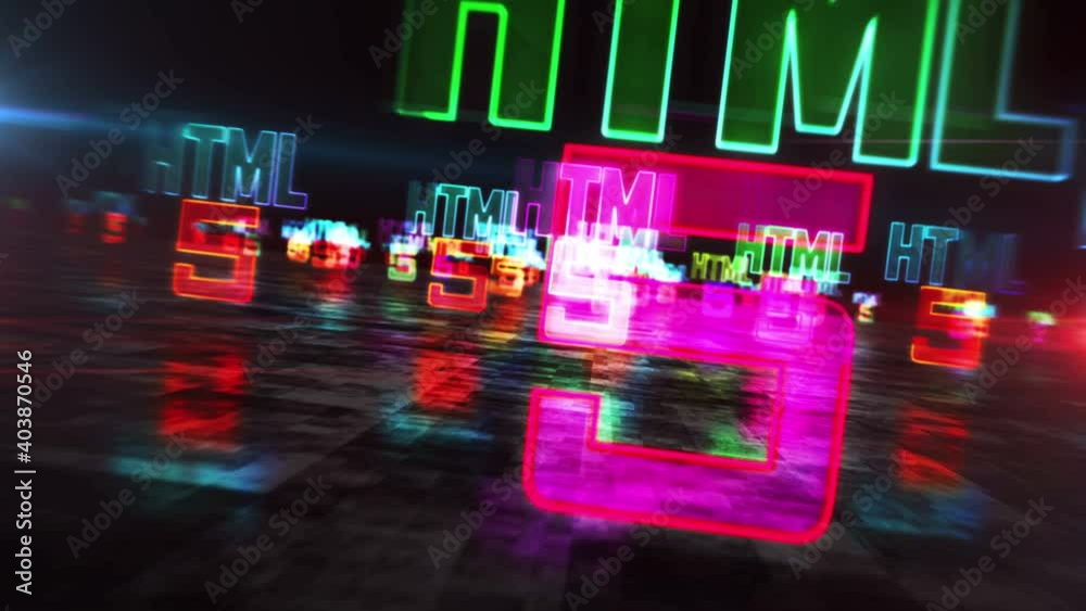 Html5 Coding Symbol Development Code Computer Language And Programming Technology Light