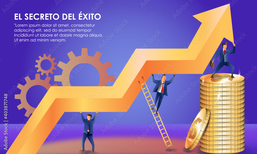 Concepto de éxito en los negocios. flecha negocio, hombre de negocios ...