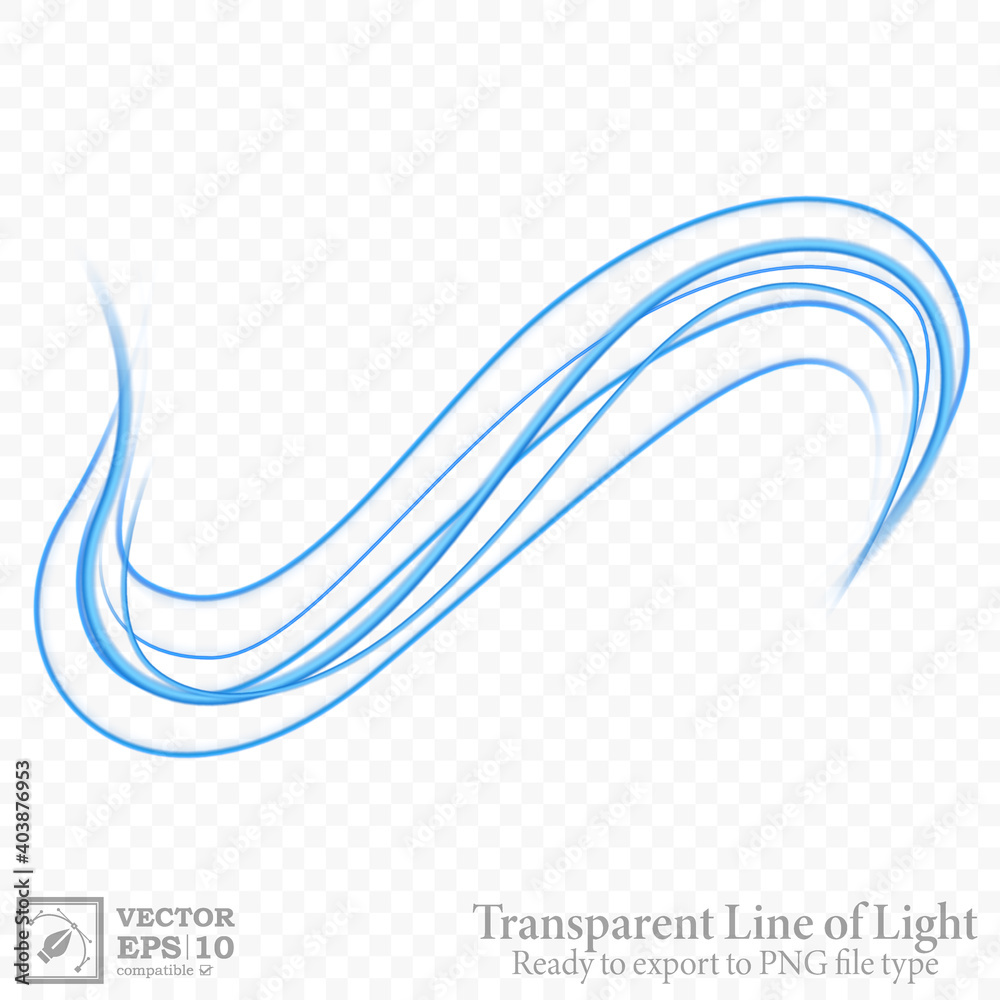 Transparent Blue Wavy Line, Ready Export to PNG File, Isolated and Easy ...