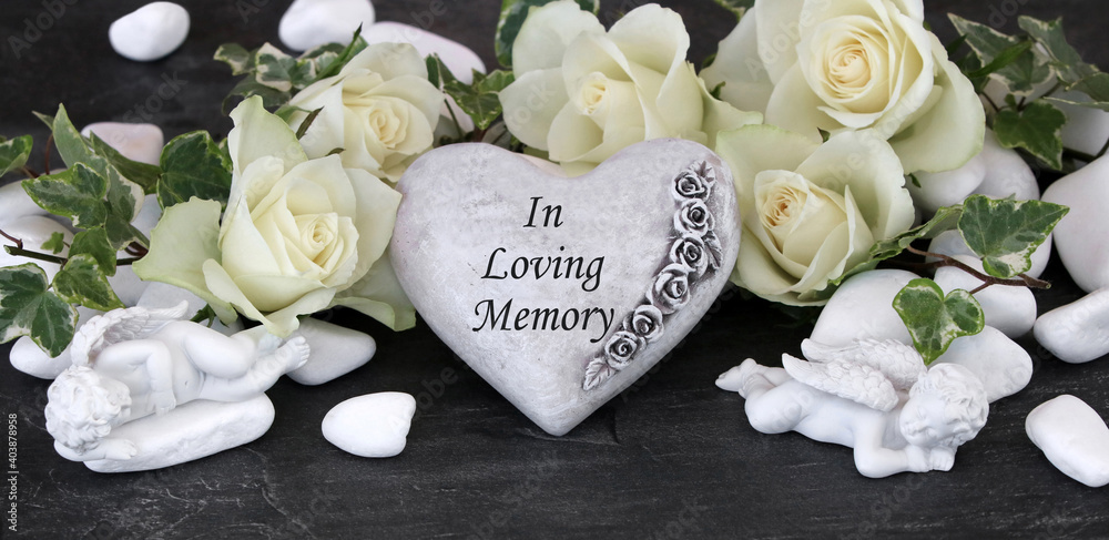 Heart with the inscription in loving memory Stock Photo | Adobe Stock