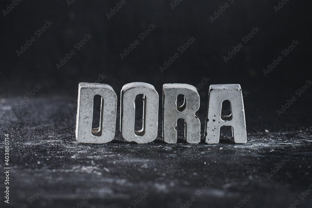 Dora, Name Betonbuchstaben Stock Photo | Adobe Stock
