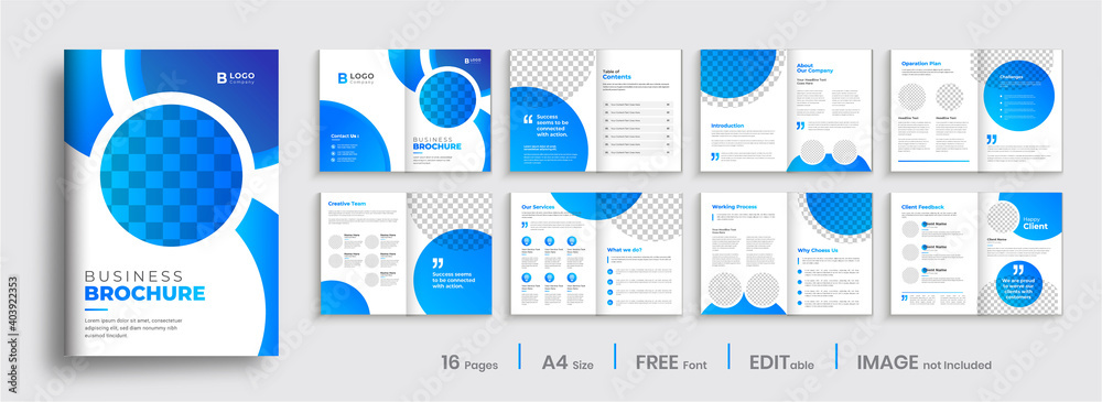 Blue gradient brochure design, modern business template design. Stock ...