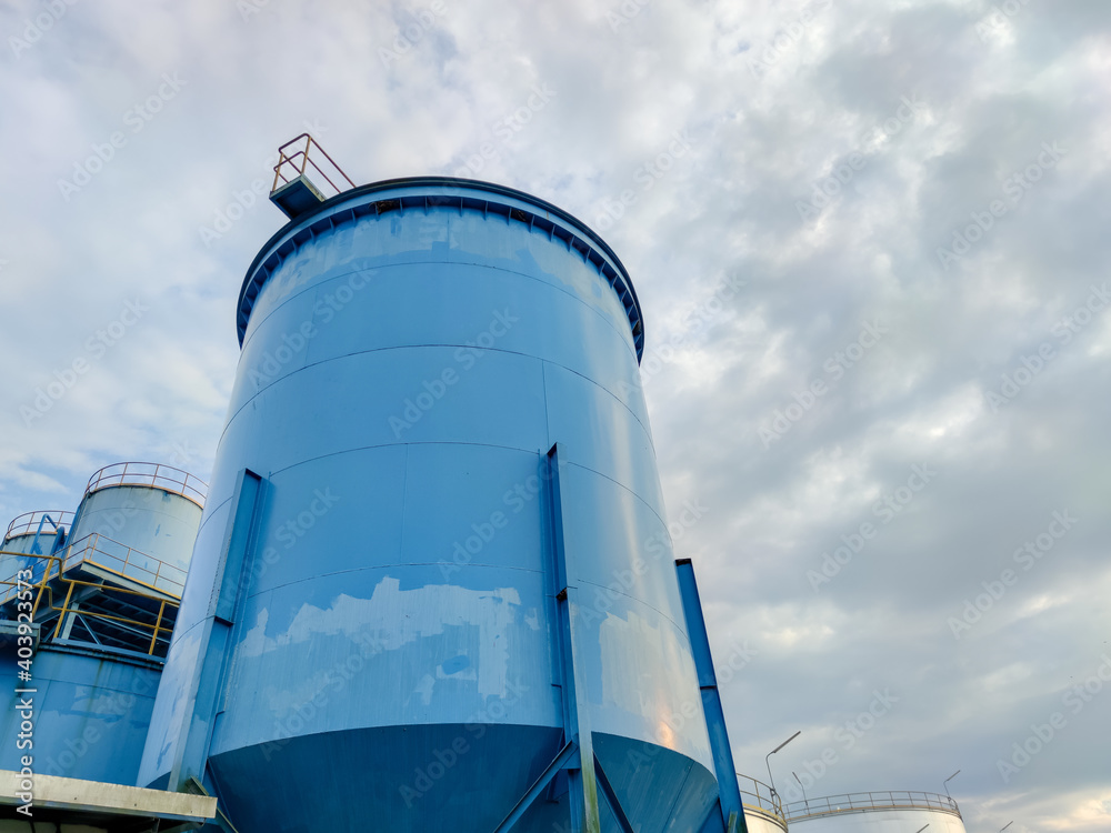 Water tank system zone. Factory industrial water storage, system ...