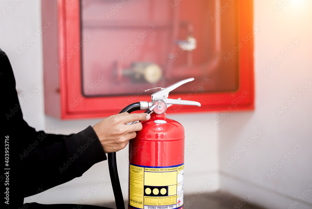 Engineer checking Industrial fire control system,Fire Alarm controller ...