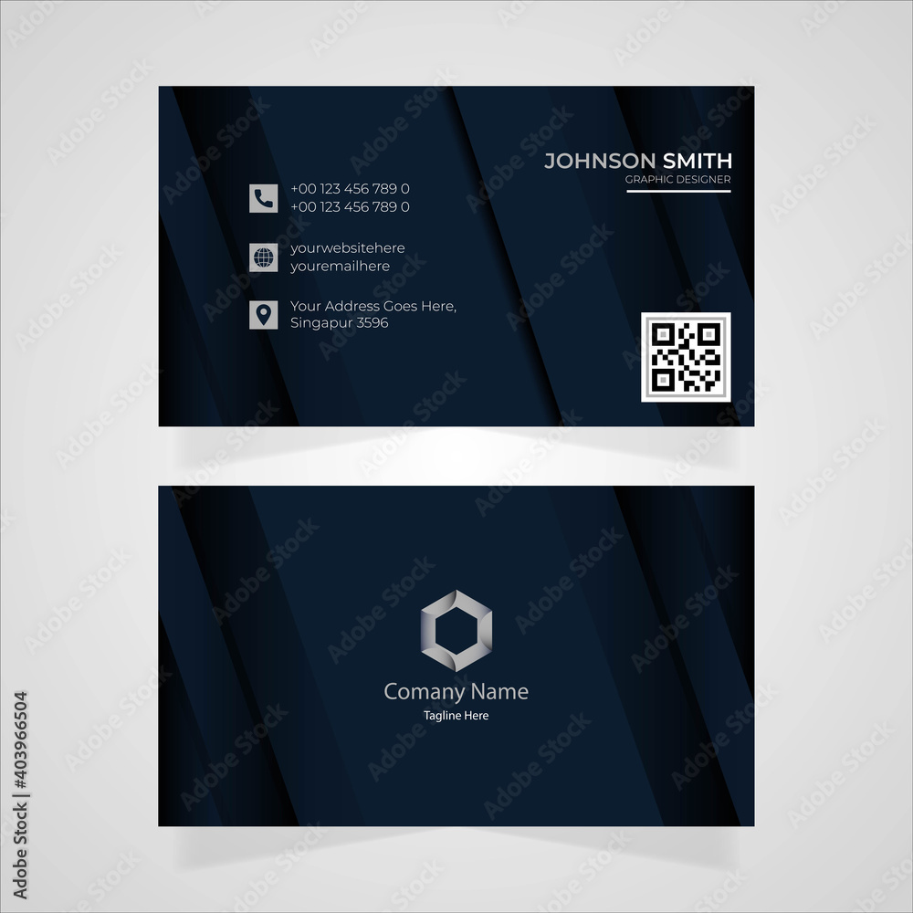 Double-sided creative business card template. Portrait and landscape ...