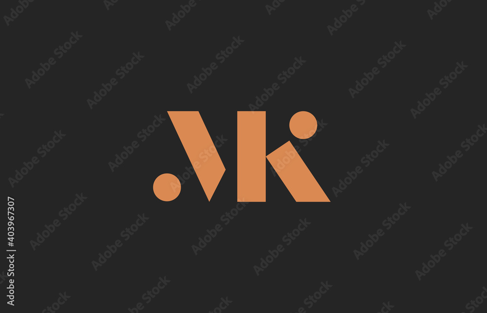merged letter K with M, MK logo design Stock Vector | Adobe Stock