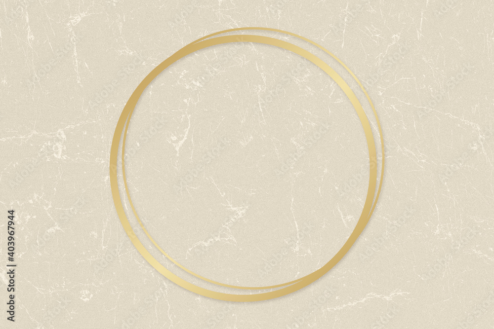 Gold circle frame on a beige paper textured background Stock ...