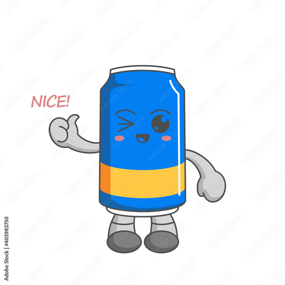 kawaii Soft drink characters give a thumbs up applause, nice Stock ...