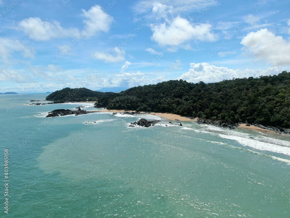 The Telok / Teluk Melano Coastline and Beach at the most southern tip ...