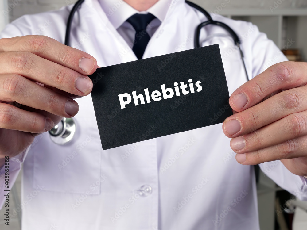 Medical concept about Phlebitis superficial thrombophlebitis with sign ...