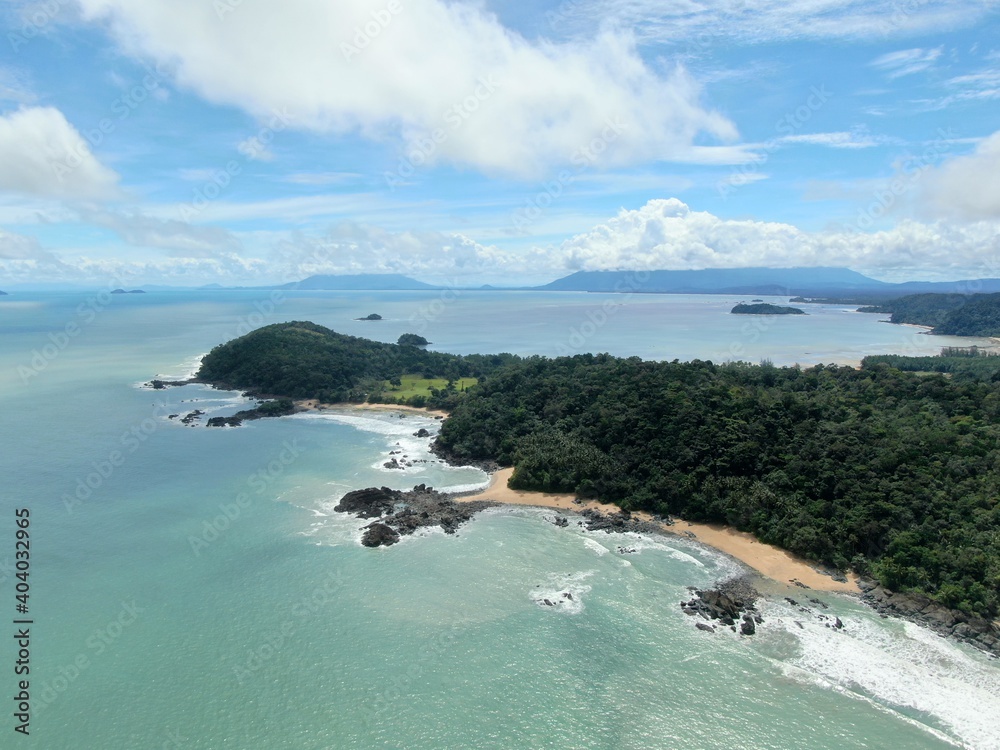 The Telok / Teluk Melano Coastline and Beach at the most southern tip ...