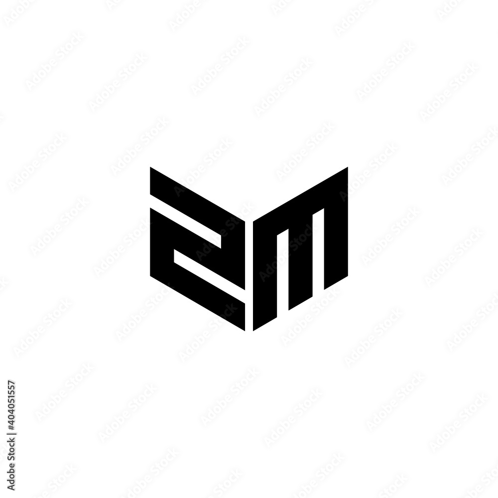 ZM letter logo design with white background in illustrator, vector logo ...