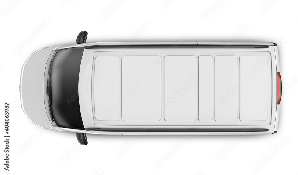 Realistic Panel Van Mockup Top View Stock Illustration | Adobe Stock